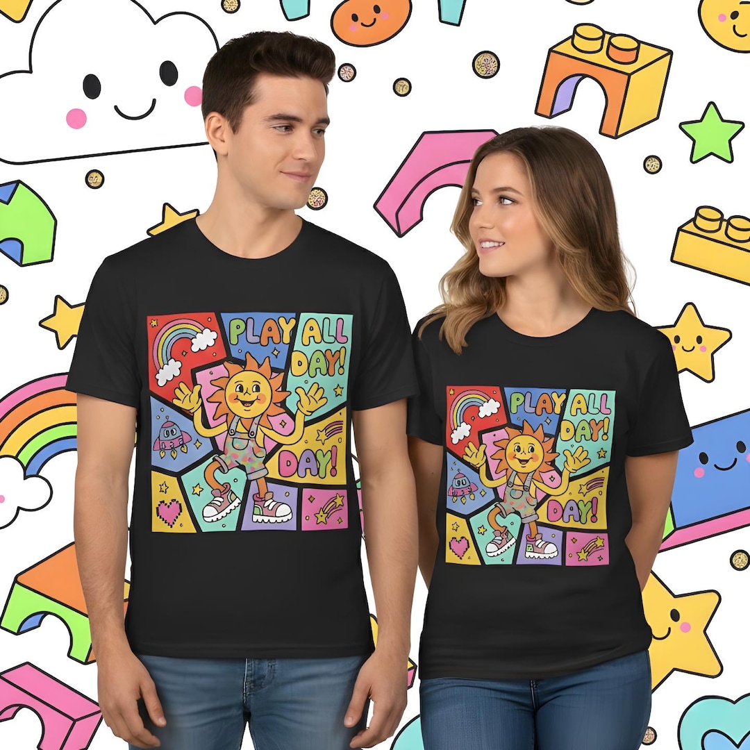 Kidcore Sun Graphic Tee, Retro Comic Style T-shirt - Etsy