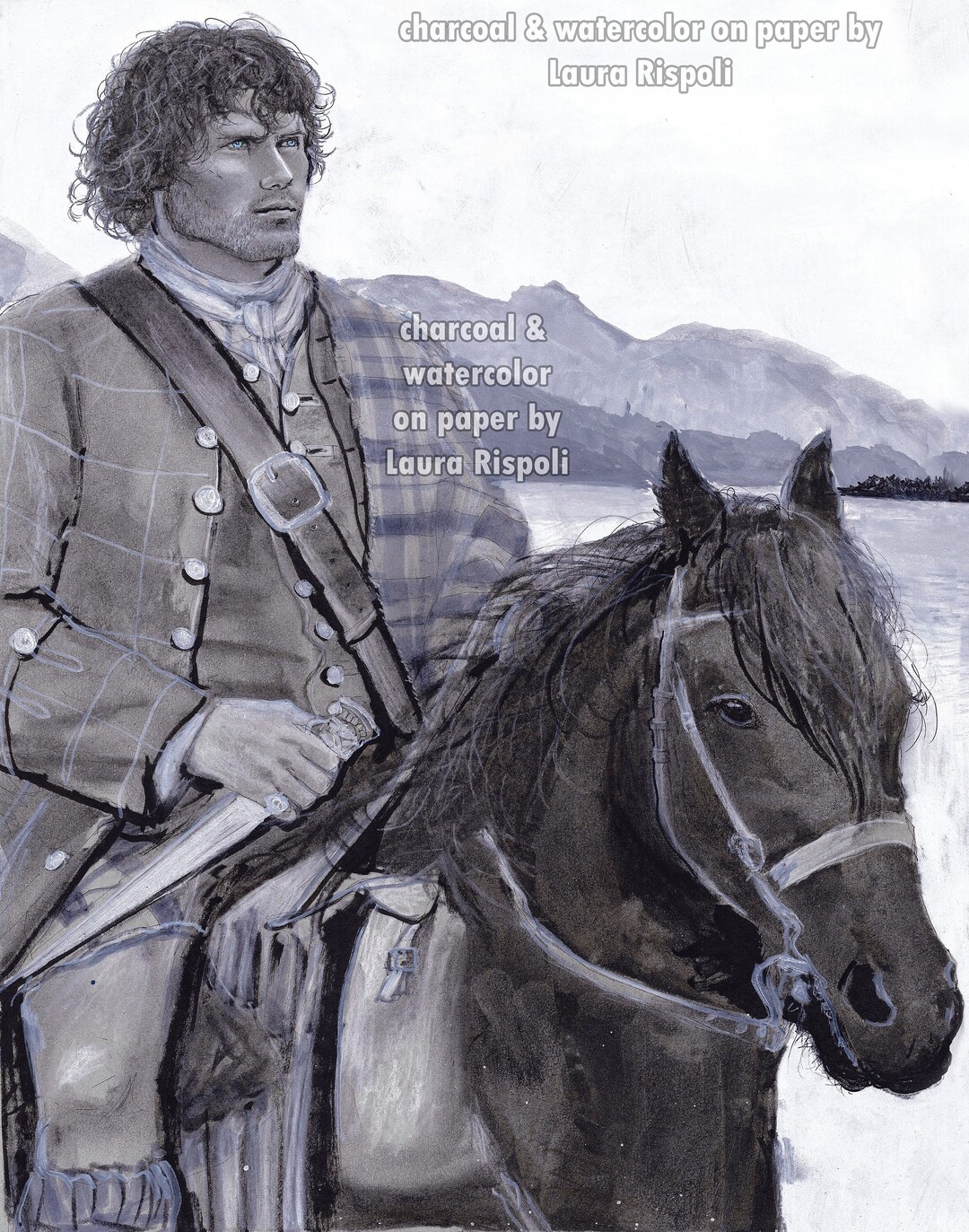 Print or Cards or Postcards of Painting Charcoal Watercolor by Laura ...