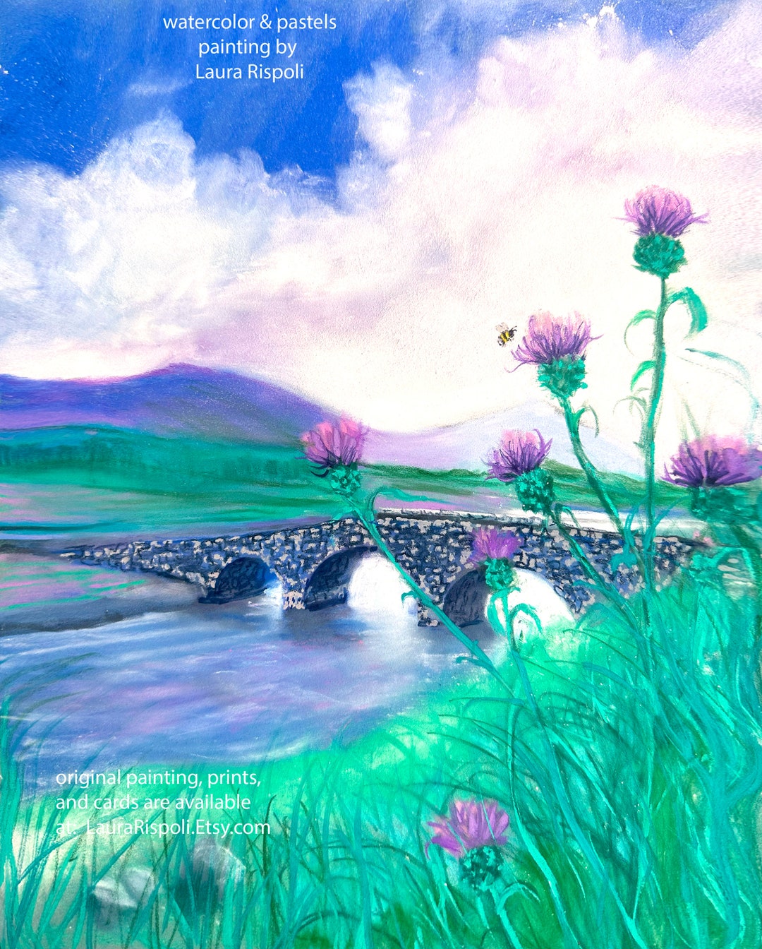 Original or Print or Cards of Painting by Laura Rispoli Over the Sea to ...