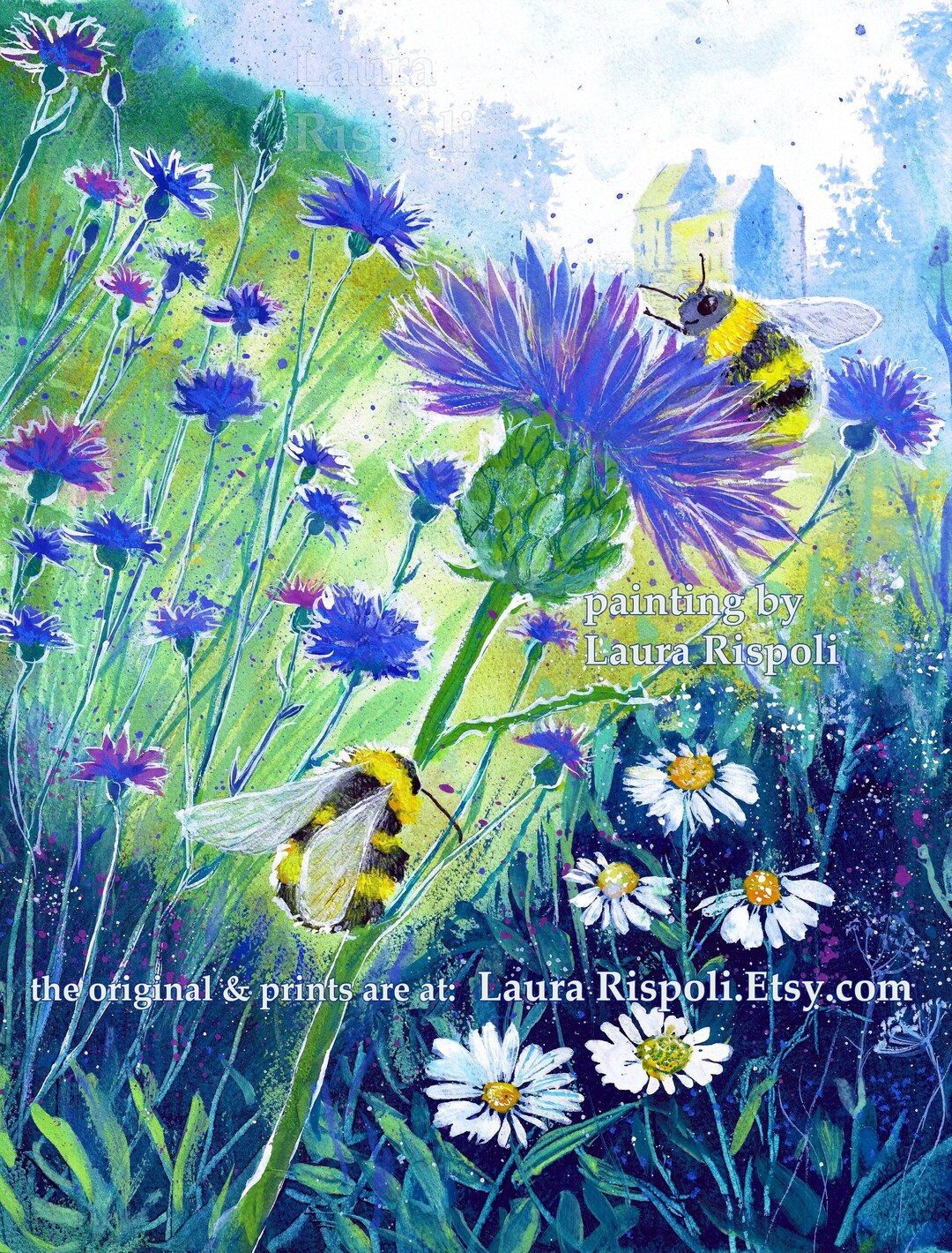 Original or Print or Notecards of Painting by Laura Rispoli Hello Happy ...