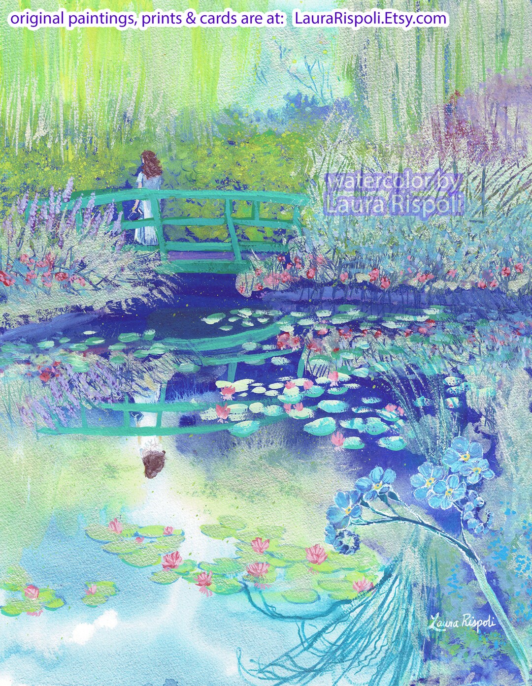 Original or Print or Cards of Painting by Laura Rispoli Water Lilies ...