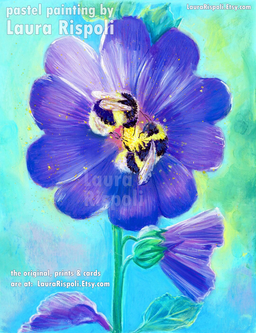 Original or Print or Cards of Painting by Laura Rispoli Pastels Bees ...