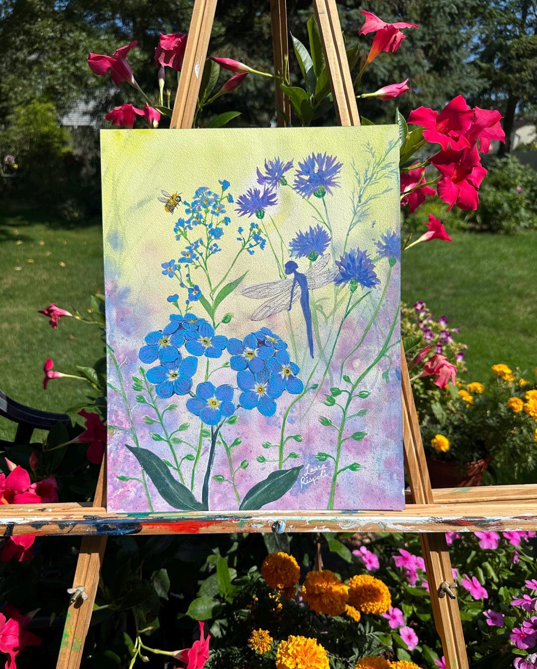 Original or Print or Cards of Painting by Laura Rispoli Dragonfly Fairy ...