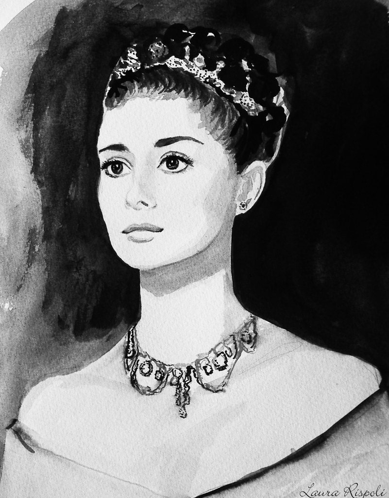Original of Ink Painting by Laura Rispoli Audrey Hepburn Art - Etsy