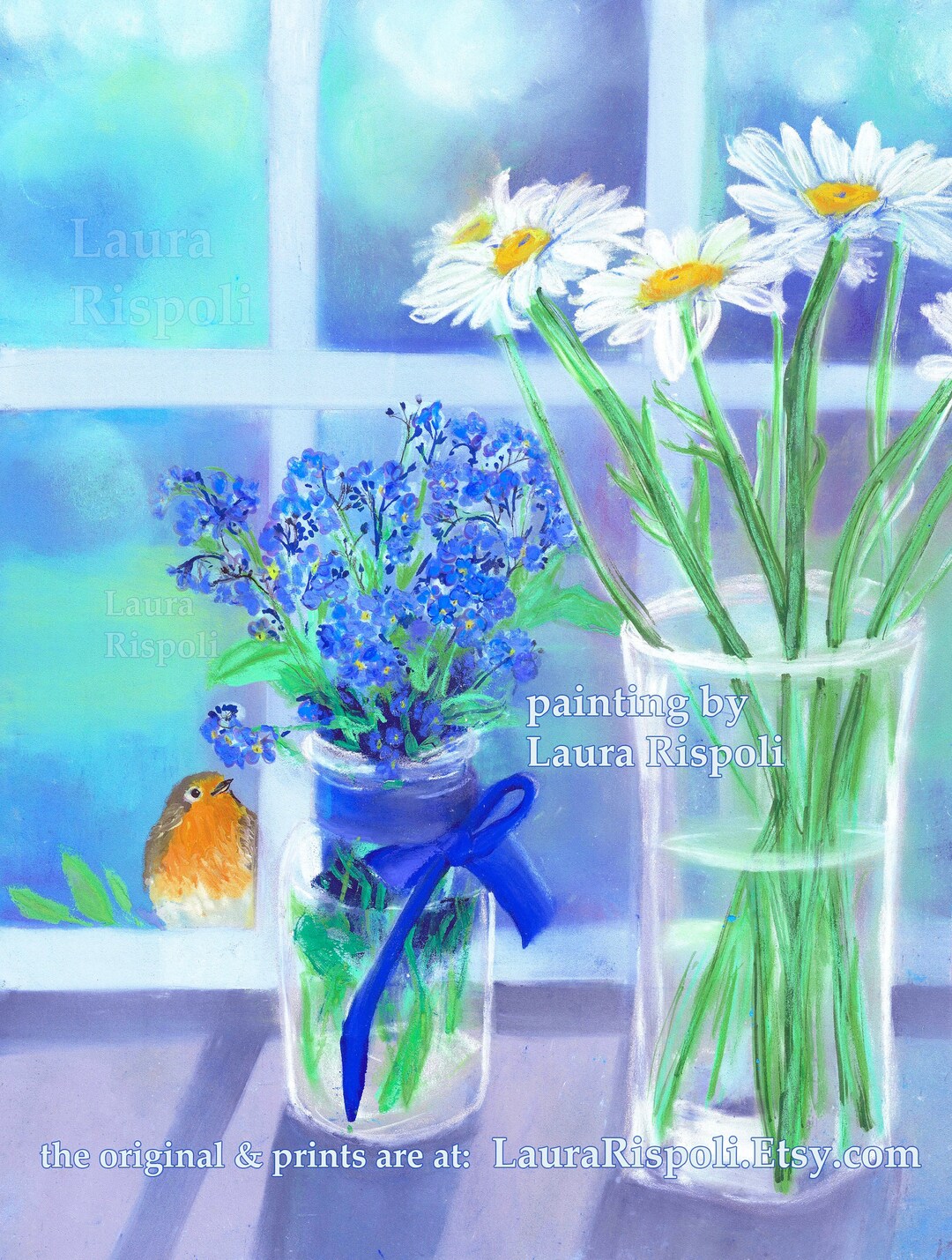 Original or Print or Cards of Painting by Laura Rispoli Robin Window ...