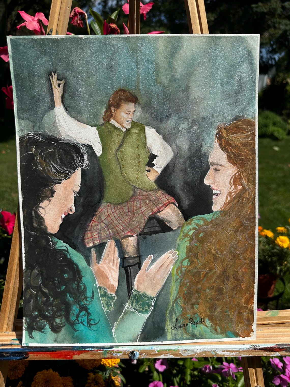 Print of Watercolor Painting by Laura Rispoli Happy Scottish Dance Kilt ...