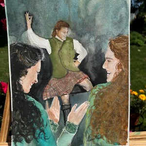 Print of Watercolor Painting by Laura Rispoli Happy Scottish Dance Kilt ...