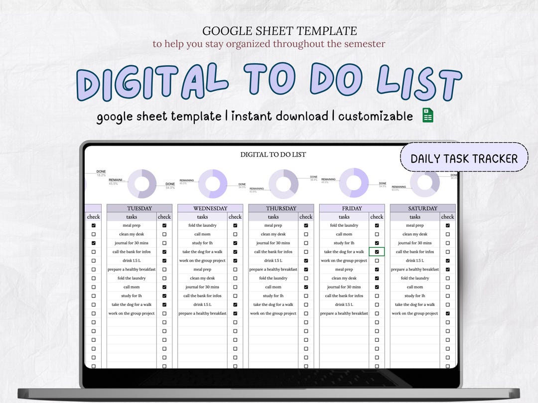 To Do List Googlesheet Template , Everyday Tracker Spreadsheet , 2026 ...