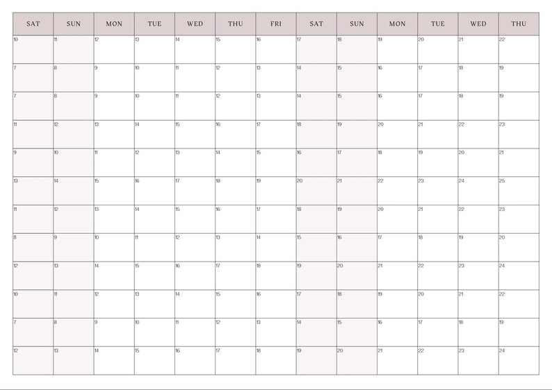 2026 Whole Year Block Calender - Etsy