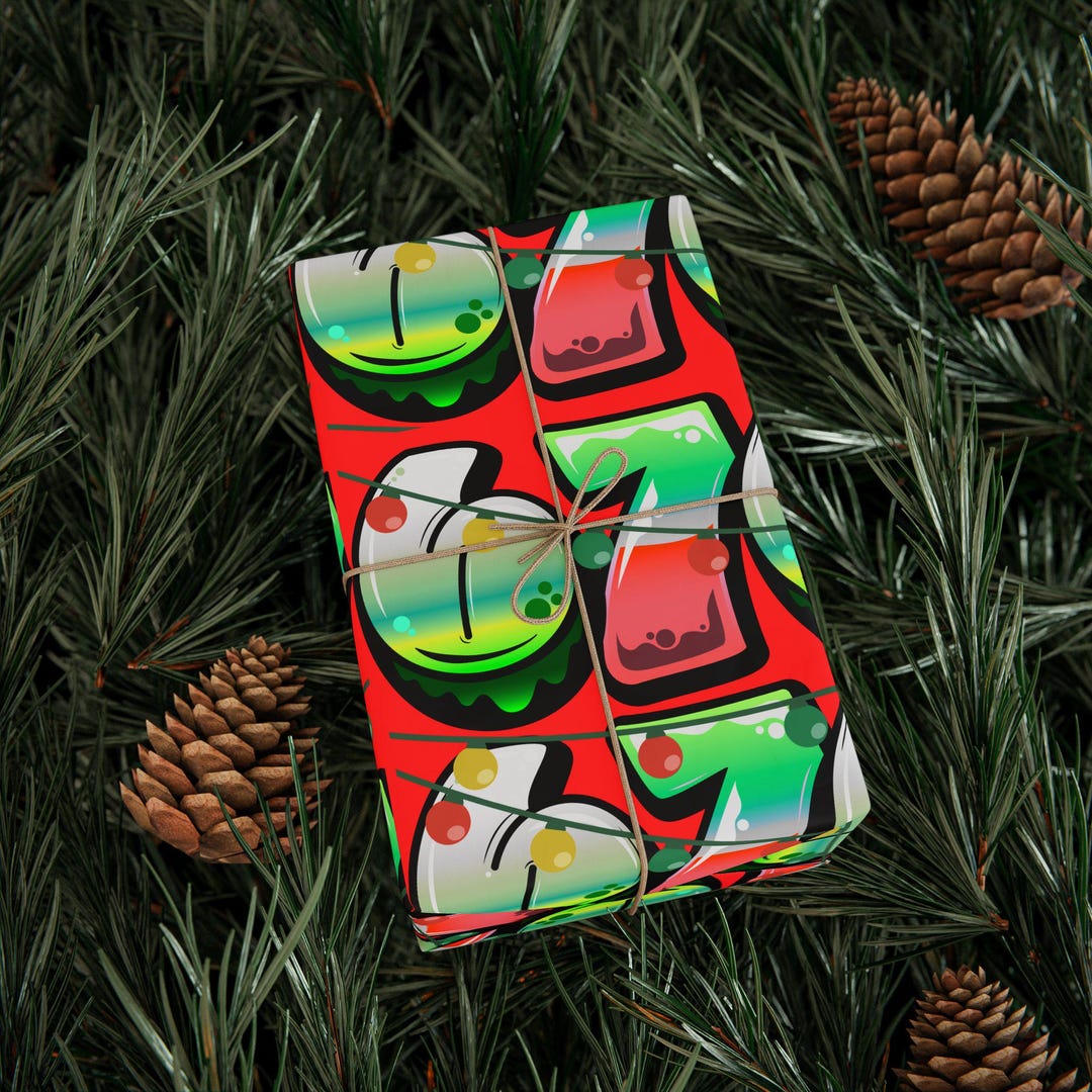 Meme Viral 6-7 Wrapping Paper | Teen Gift Wrap, Red Green Pattern - Etsy