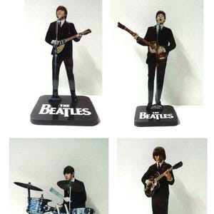 4 X THE BEATLES 8" DISPLAY Standees Cutout Figures Decor Standup Lennon ...