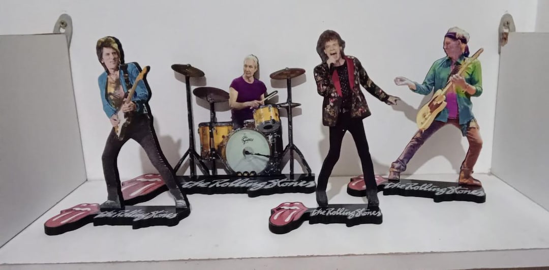 4 X THE ROLLING STONES 8" Display Standees Cutout Figures Decor Standup ...