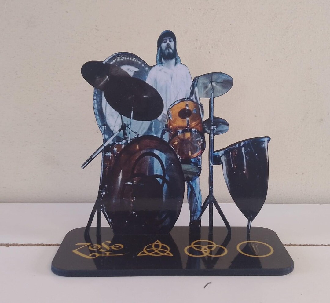 John BONHAM 8" DISPLAY STANDEE Cutout Figure Led Zeppelin Decor Standup ...