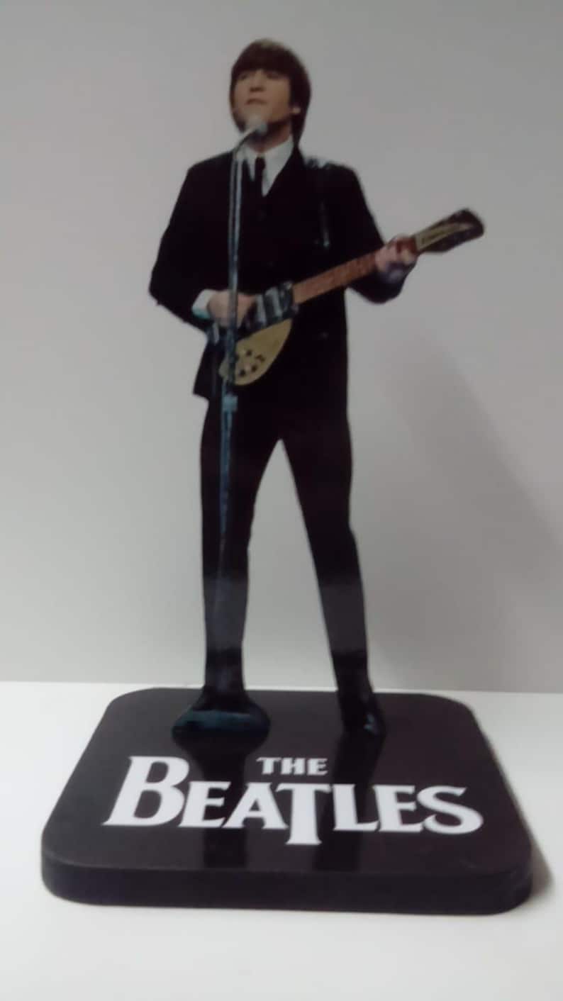 4 X THE BEATLES 8" DISPLAY Standees Cutout Figures Decor Standup Lennon ...