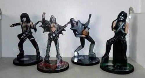 KISS Band X 4 DISPLAY Standees 8" Cutout Figures Decor Standup Stanley ...