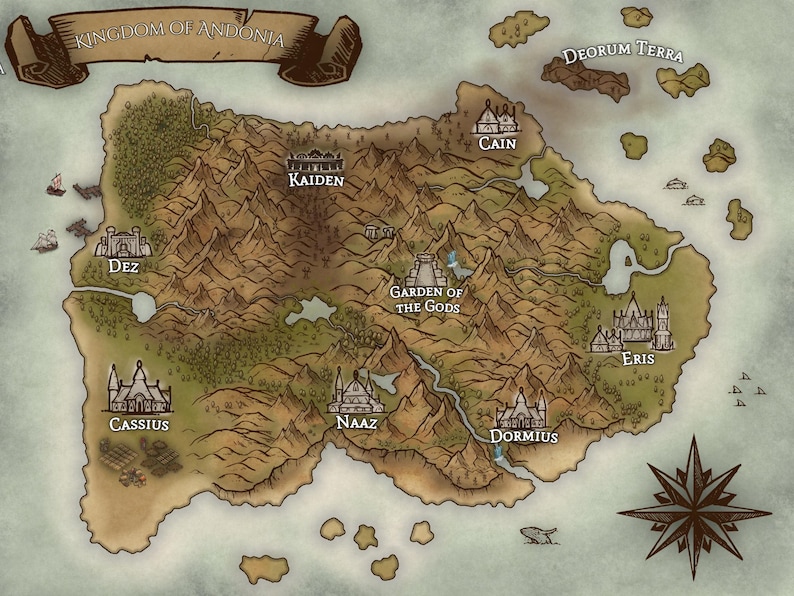 Custom Fantasy World Map for Authors / Dnd Game Masters (four Version ...