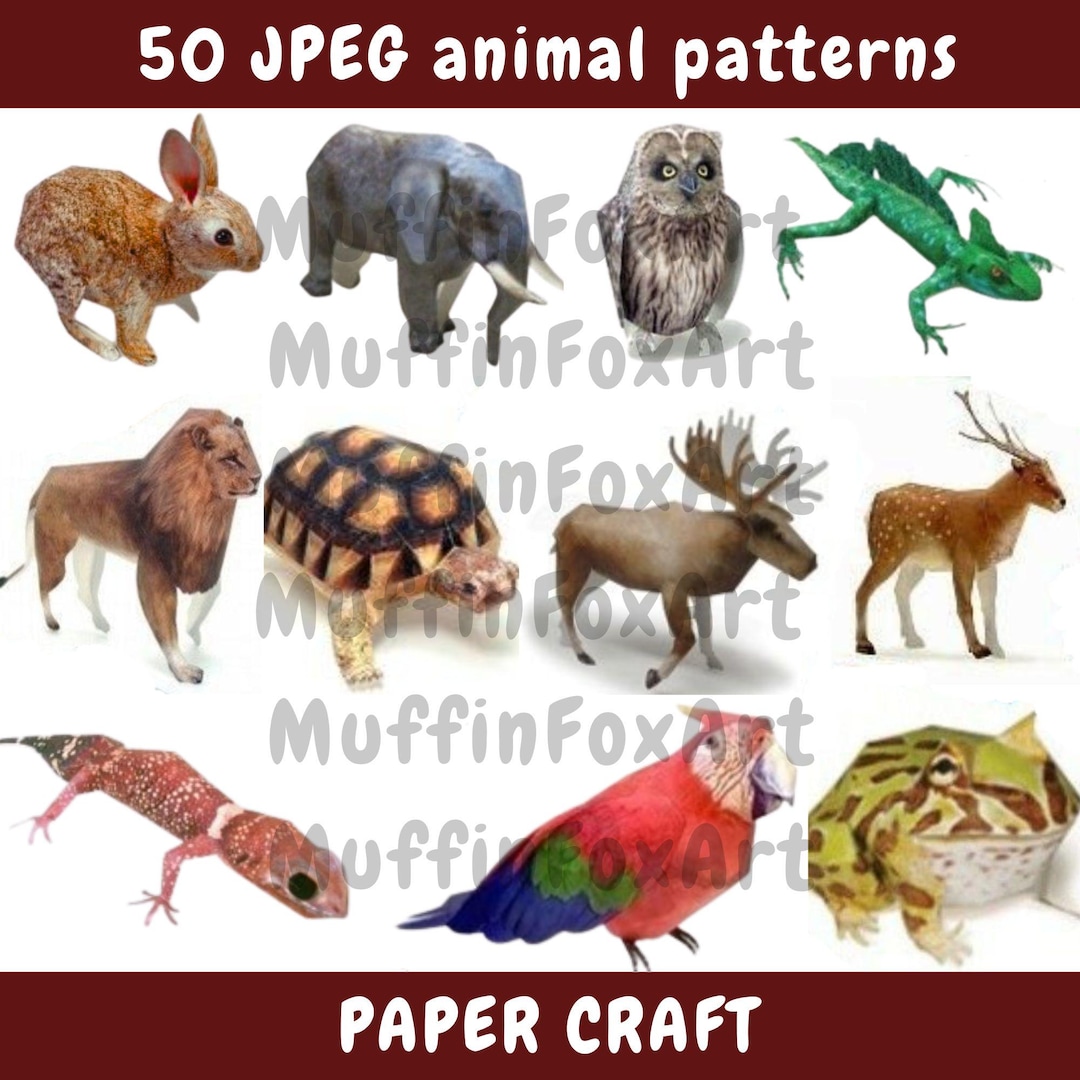 Printable 3D Animal Papercraft, DIY Kids Toys (digital Download) - Etsy
