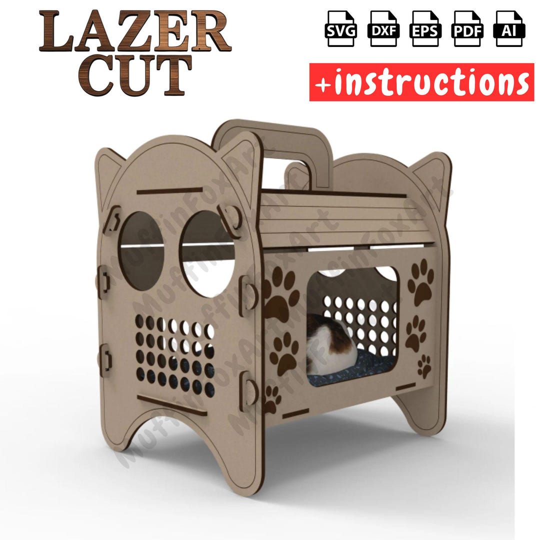 Laser Cut Cat House SVG Template, DIY Pet Bed (digital Download) - Etsy