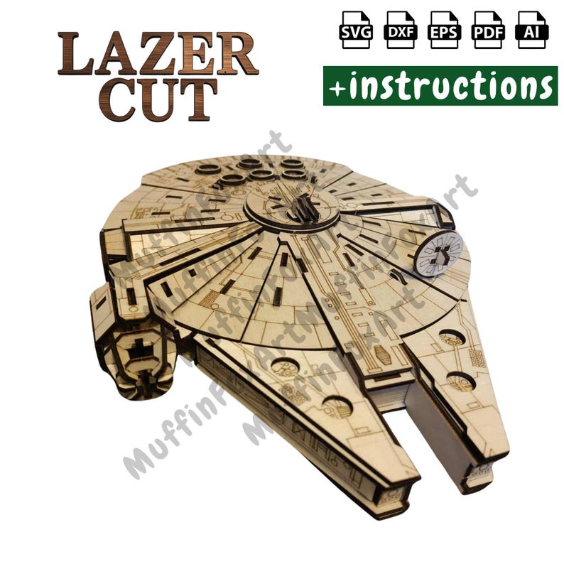 Star Wars, Millennium Falcon, Laser Cut Model, Digital Download, DIY ...