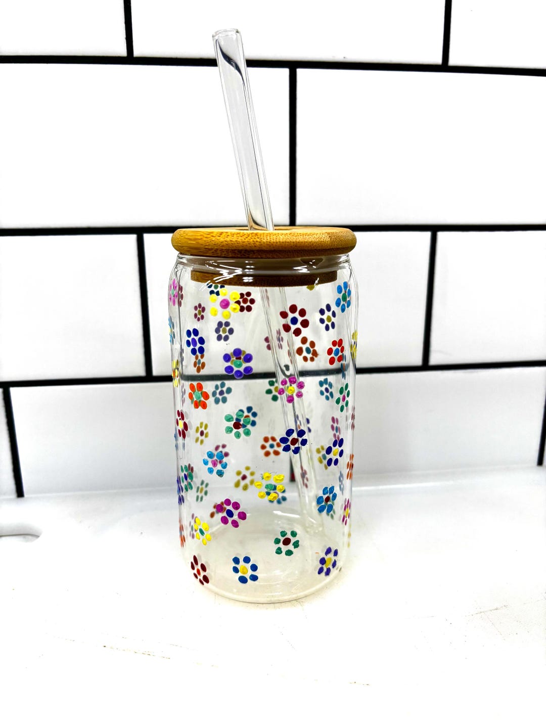 Flower Iced Coffee Cup - Etsy