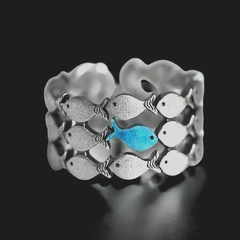 Silver Ring Fish Ring - Etsy UK