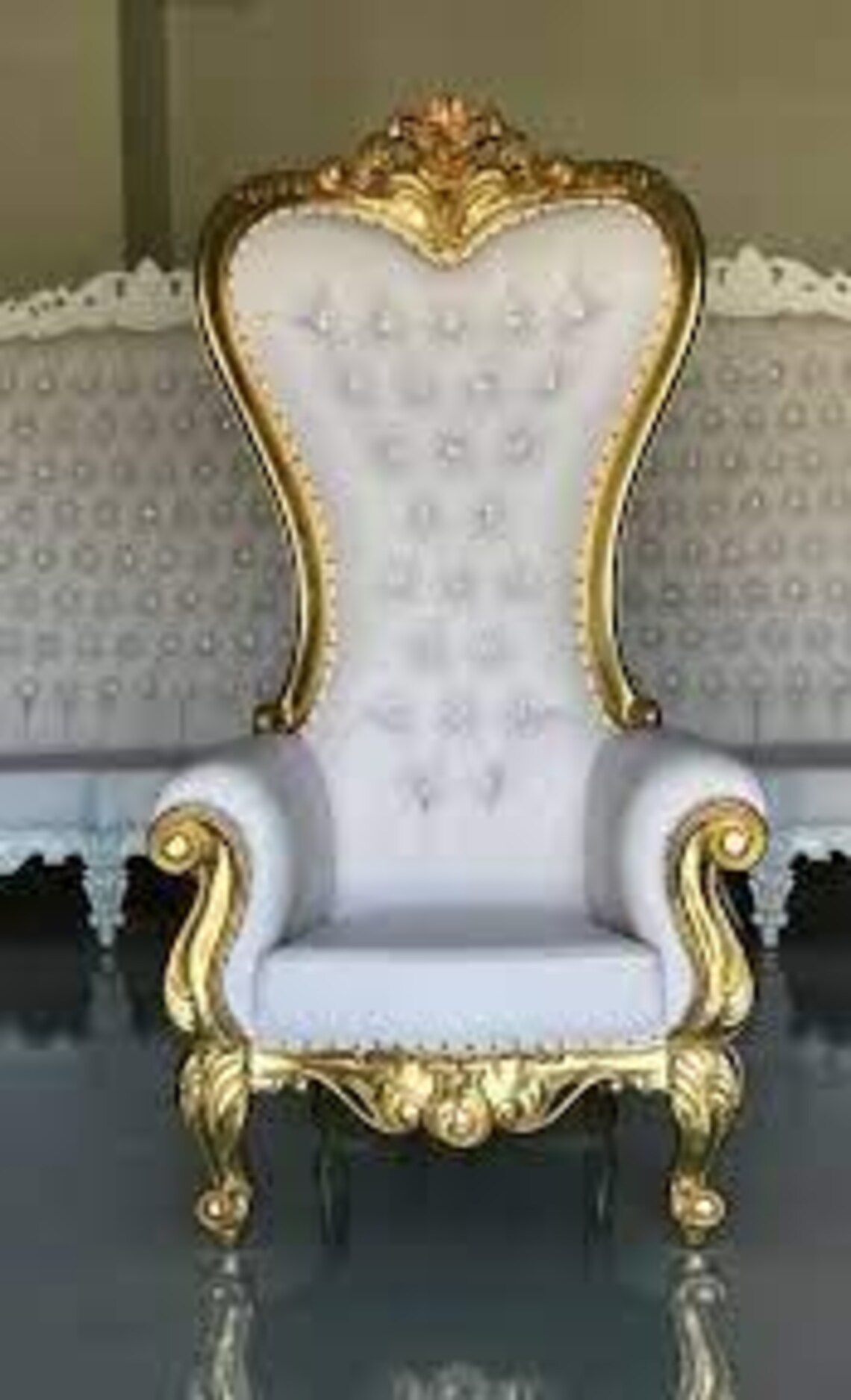 Royal Throne Chair – Luxury Gold & White Wedding Chair, Queen King ...