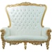 Royal Double Throne Chair for Sale – Luxury Gold & White Wedding King ...