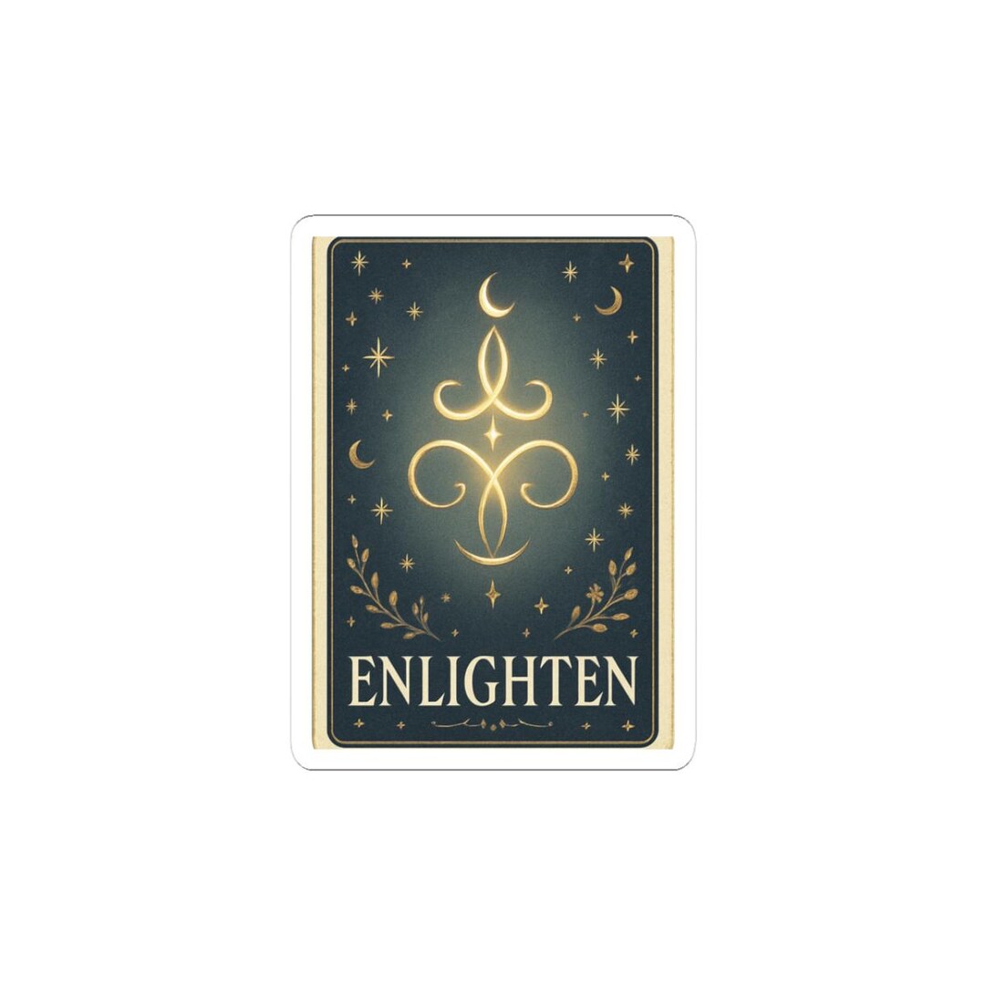 Enlighten Tarot Symbol Sticker | Kiss-cut Sticker, Mystical Moon Design ...