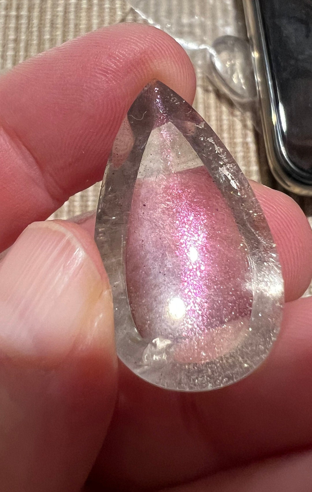 See Video Pink Fire Quartz With Rare Covellite Inclusions From Brazil ...