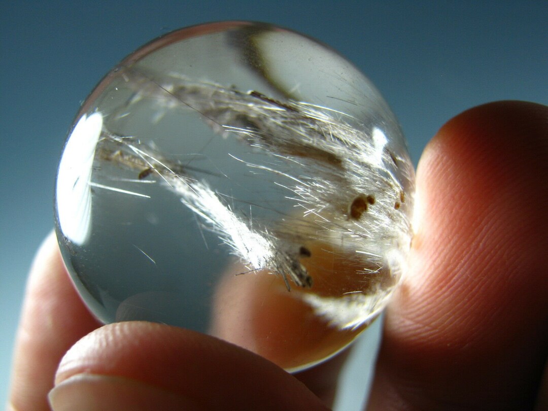 1.14" Rutile Inclusions Galore in Quartz Crystal Sphere Ly 227 - Etsy