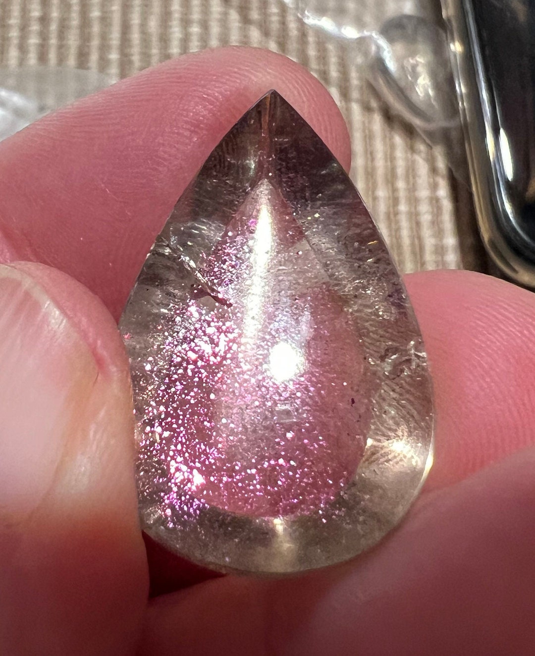 See Video Pink Fire Quartz With Rare Covellite Inclusions From Brazil ...