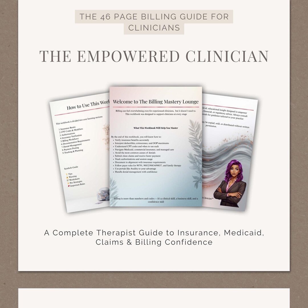 The Clinician’s Billing Blueprint, Therapist Billing Workbook, CPT Code ...