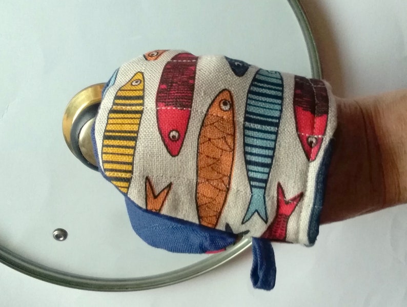 Fish Oven Mitt Quilted Oven Glove Valentines Day Gift Easter Kitchen ...