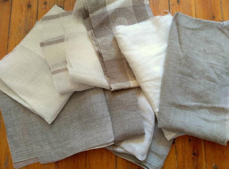 Fabric Remnants Linen Remnants Assorted - Etsy