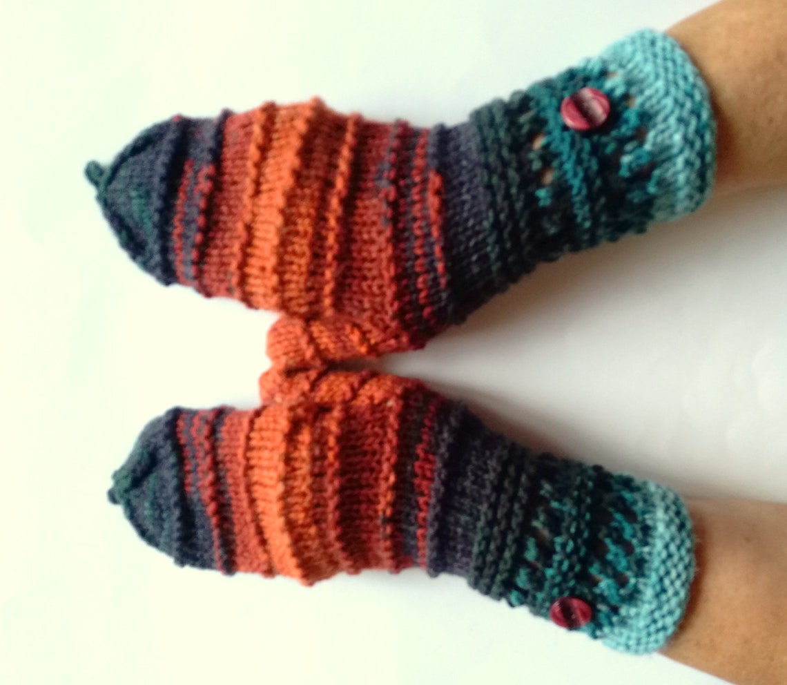 Mittens Fingerless Gloves Convertible Mittens Brown Green Blue - Etsy