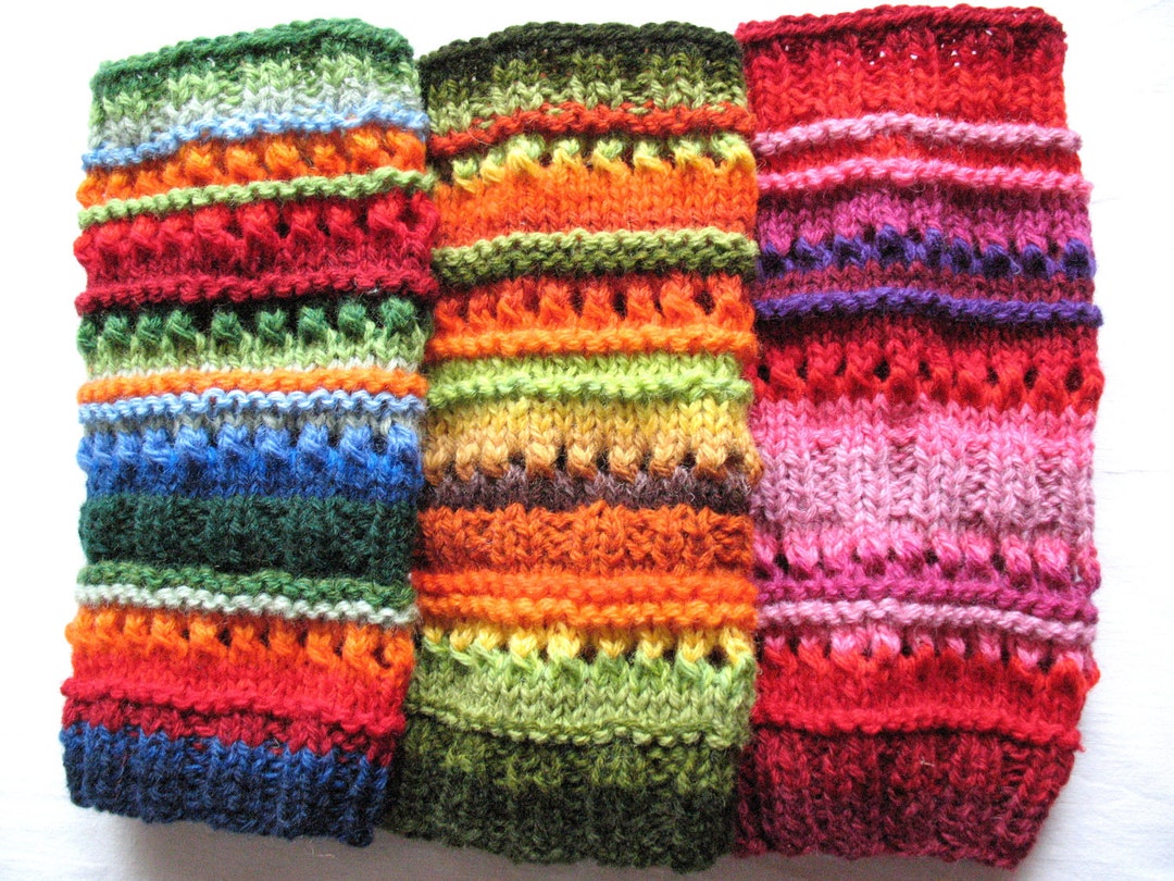 Boot Cuff Leg Warmers Boot Socks Striped Blue Red Green Orange - Etsy