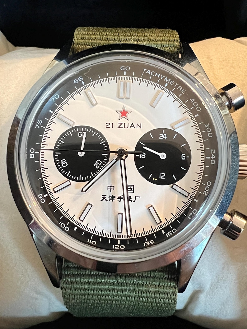 1963 Chinese Pilot's Chronograph Watch With Panda Dial, 21 Zuan Quartz ...