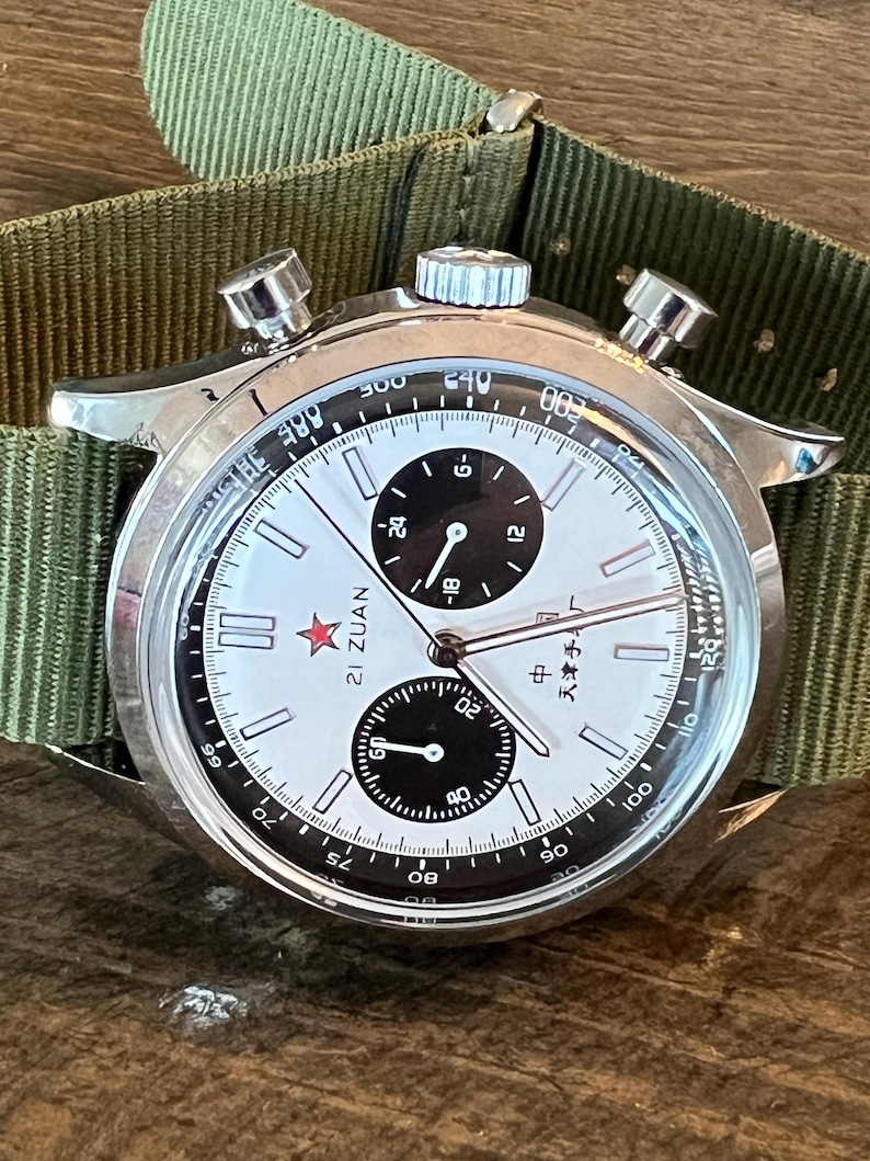 1963 Chinese Pilot's Chronograph Watch With Panda Dial, 21 Zuan Quartz ...