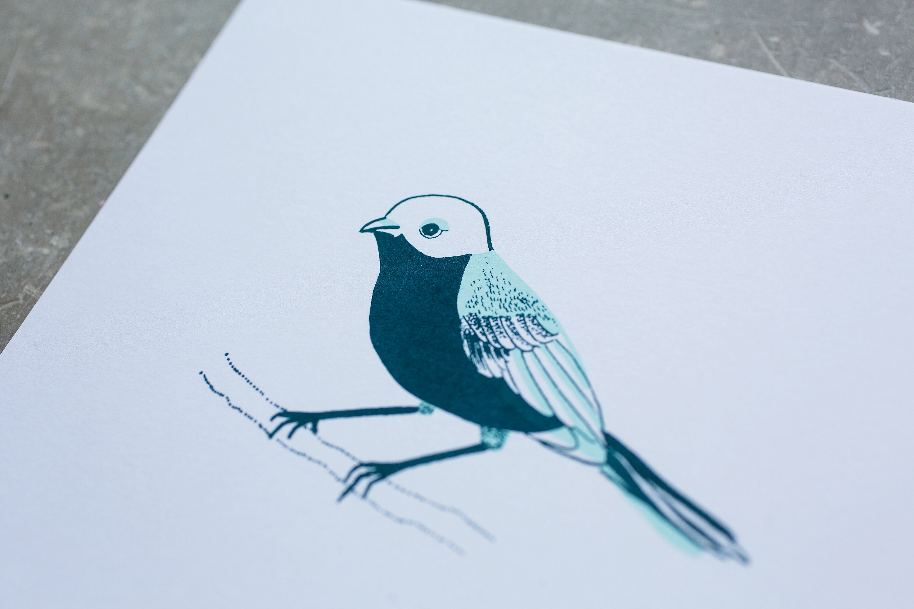 Bird Illustration Screen Print, Wall Art, Bird Print, Blue Bird Screen ...