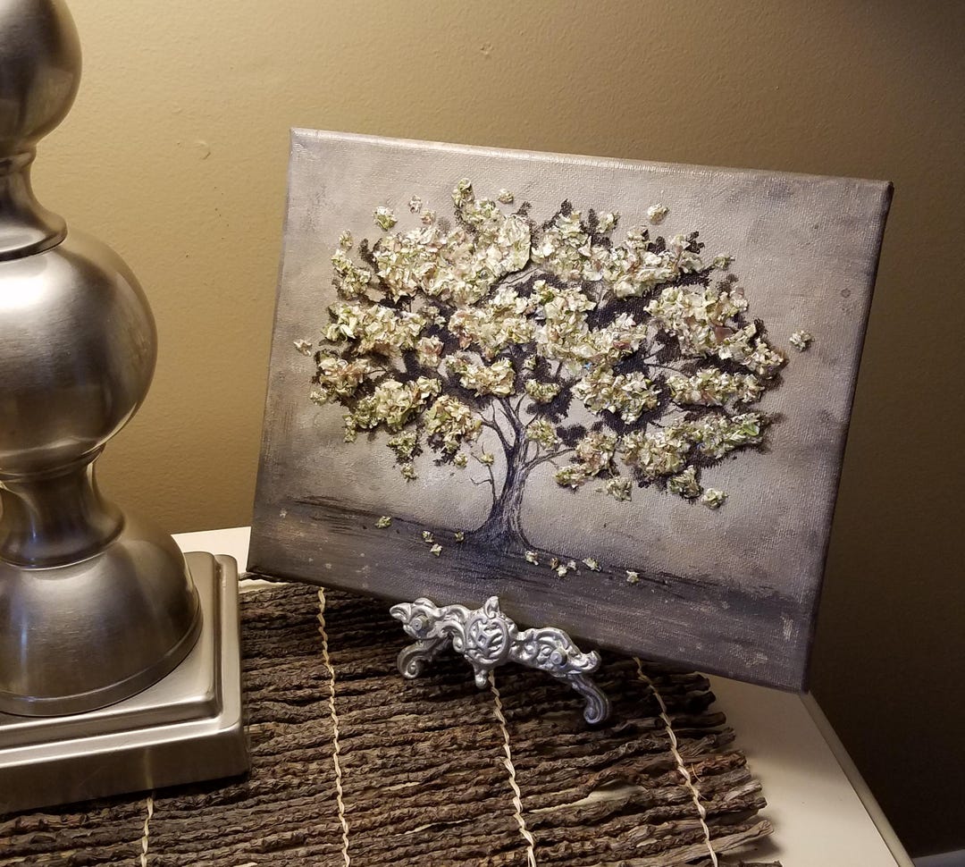 Custom Resin Covered Flower FLAKE Painting Keepsake on Canvas - Made ...