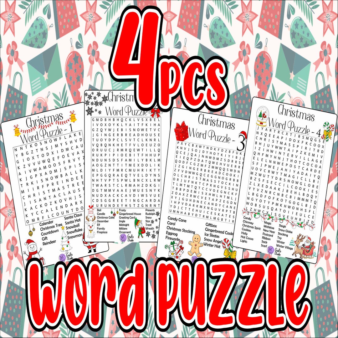 Christmas Word Search Bundle – 4 Festive Puzzles! - Etsy