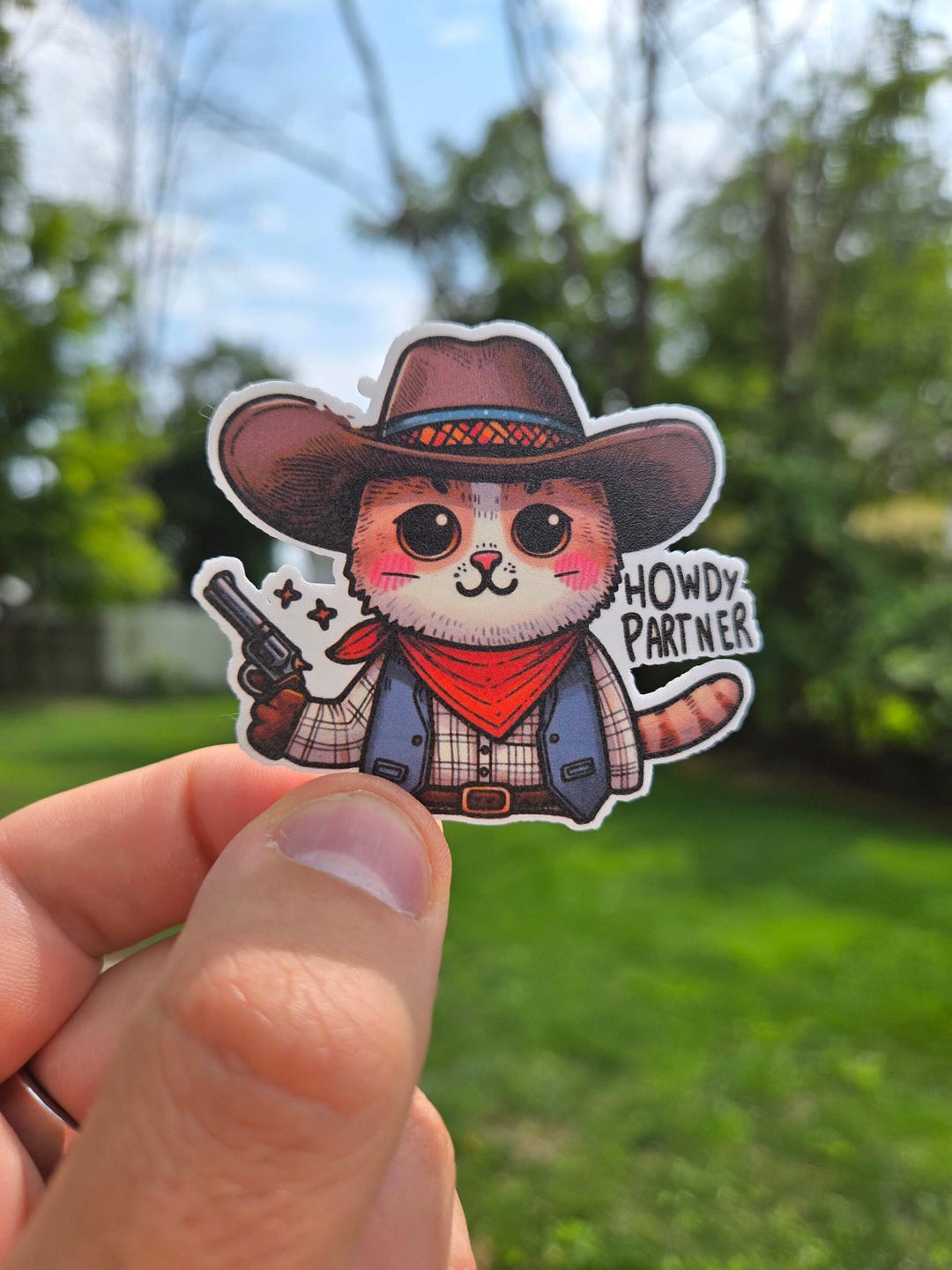 Howdy Partner! - Cute Cowboy Cat Sticker - Etsy