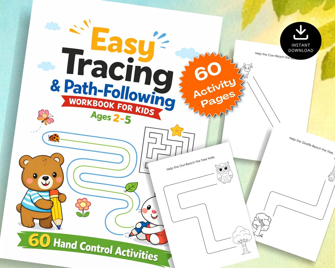 Easy Tracing and Path Following Workbook for Kids Ages 2–5 | 60 Hand ...
