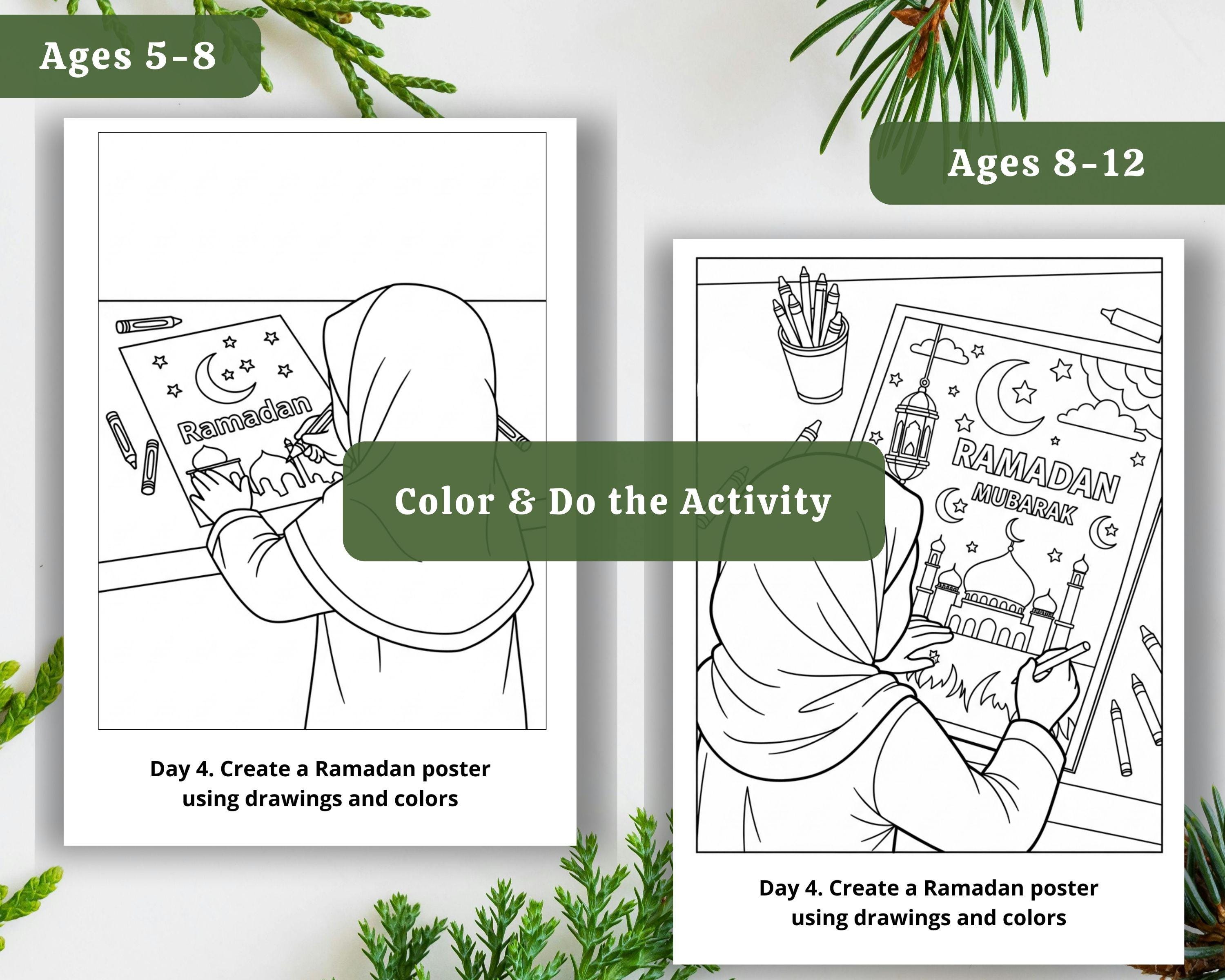 Ramadan Coloring Activities Bundle for Kids | Islamic Good Deeds ...
