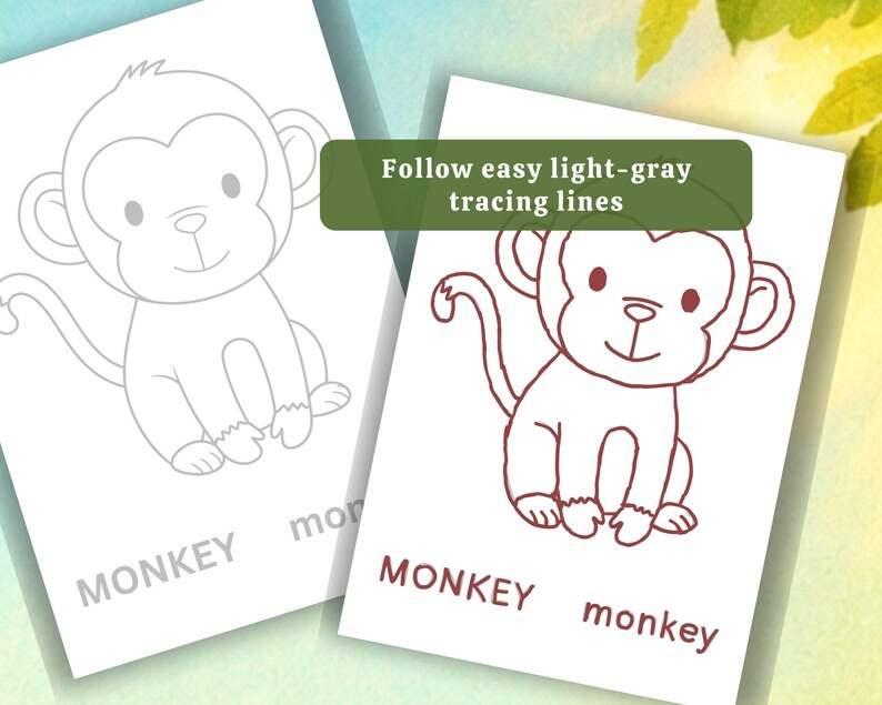 Wild Animals Tracing Worksheets for Kids (ages 4–7) | Jungle Animal ...
