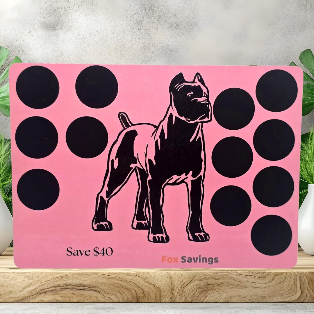 Cane Corso (pink) Scratch-off Challenge | Saving Challenge | Laminated ...