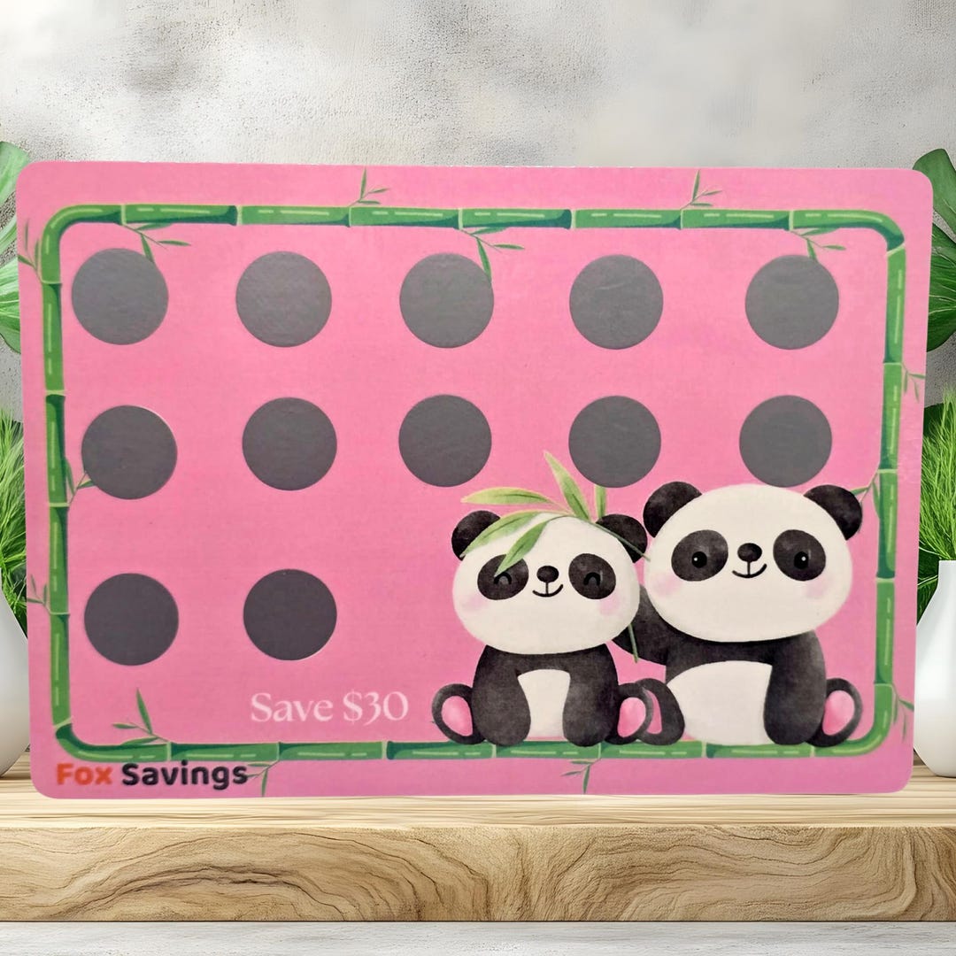 Panda Buddies Scratch-off Saving Challenge | Low Budget | Laminated - Etsy