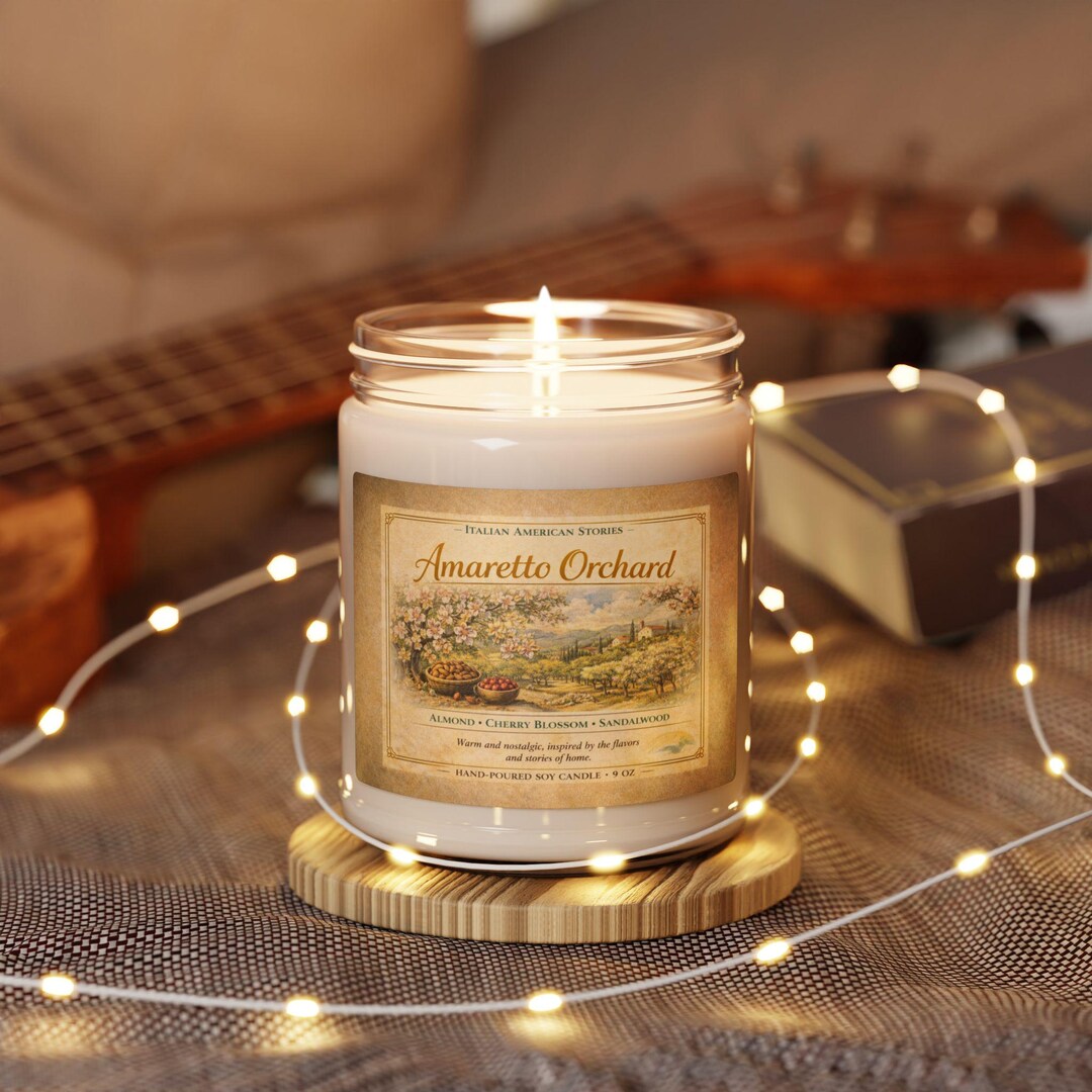 Amaretto Orchard Vintage Label Candle, Soy 9oz - Etsy