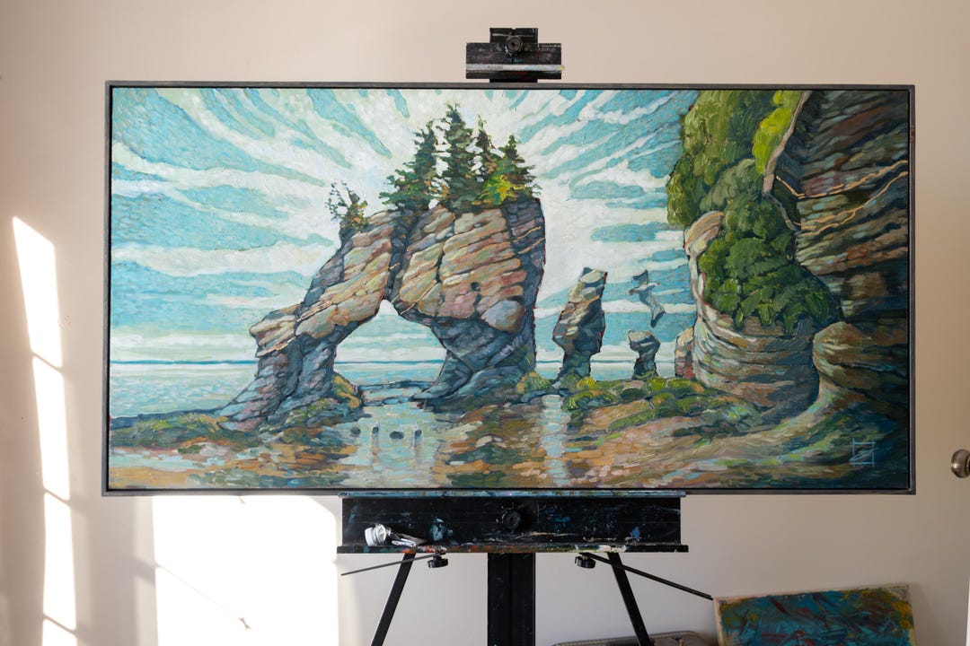 Against the Tides: Large Original Oil Painting of the Hopewell Rocks ...