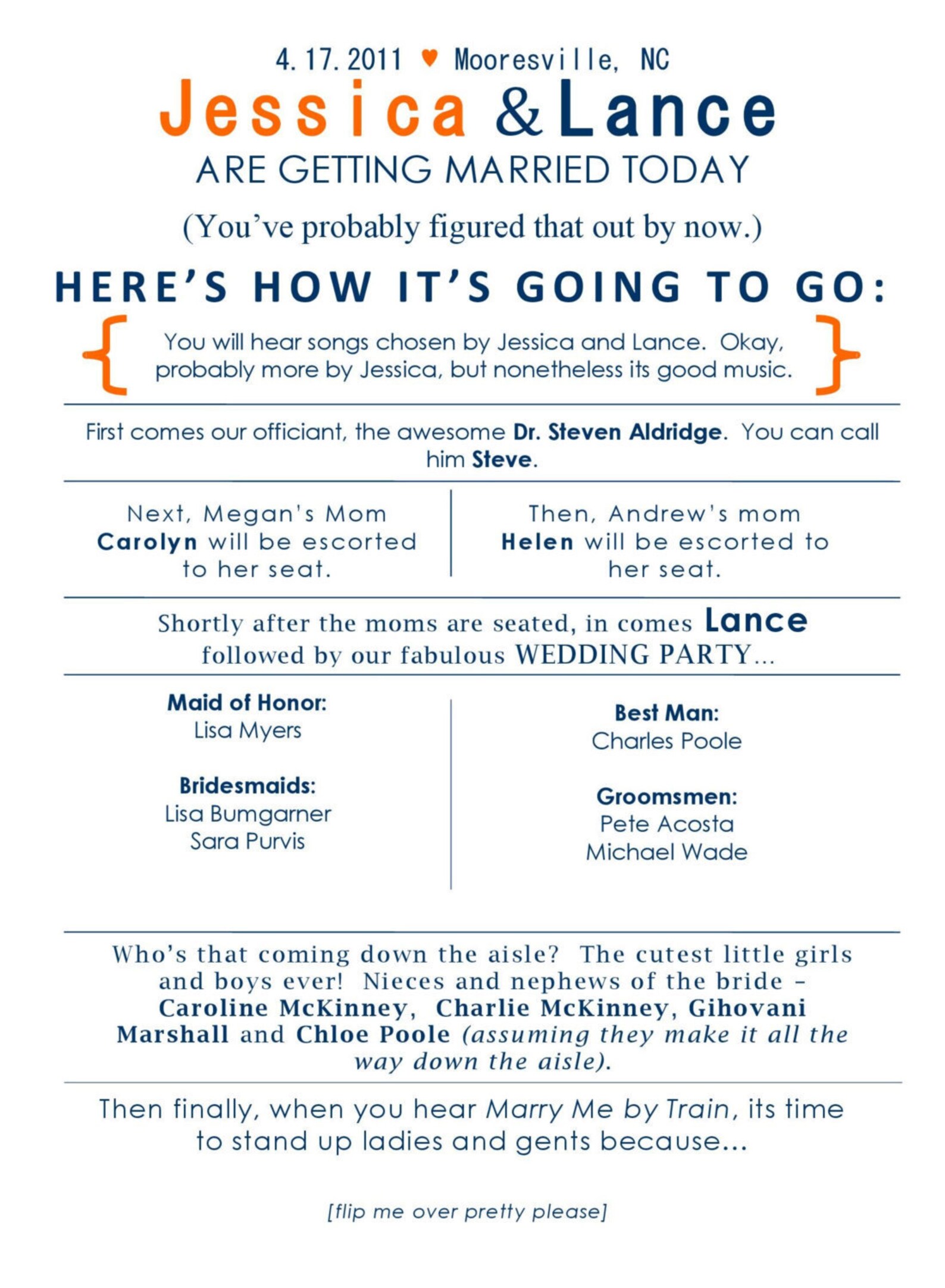 Printable Funny Double Sided Wedding Programs, Digital File - Etsy